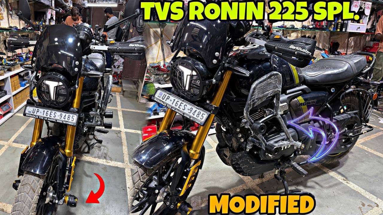 TVS RONIN 225 Spl Edition Top Notch Modification | Crash Guard | Visor ...