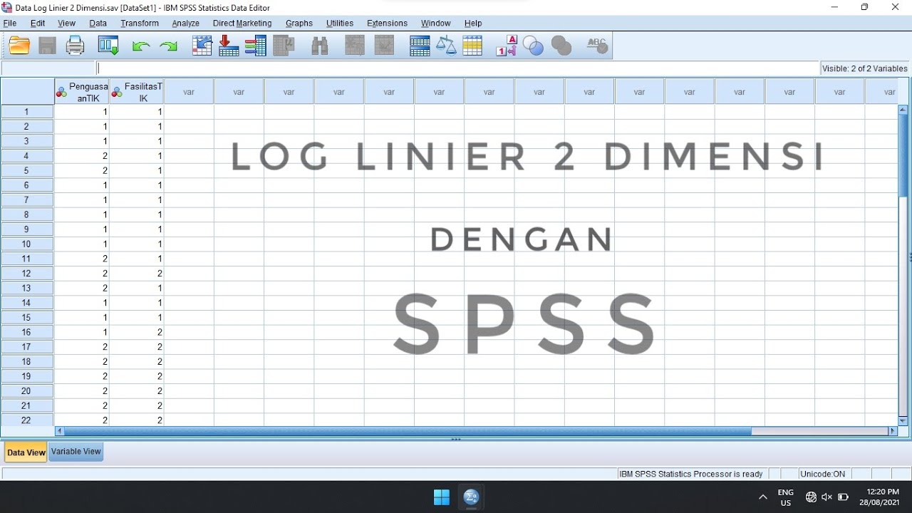 Log Linier 2 Dimensi Menggunakan SPSS - YouTube
