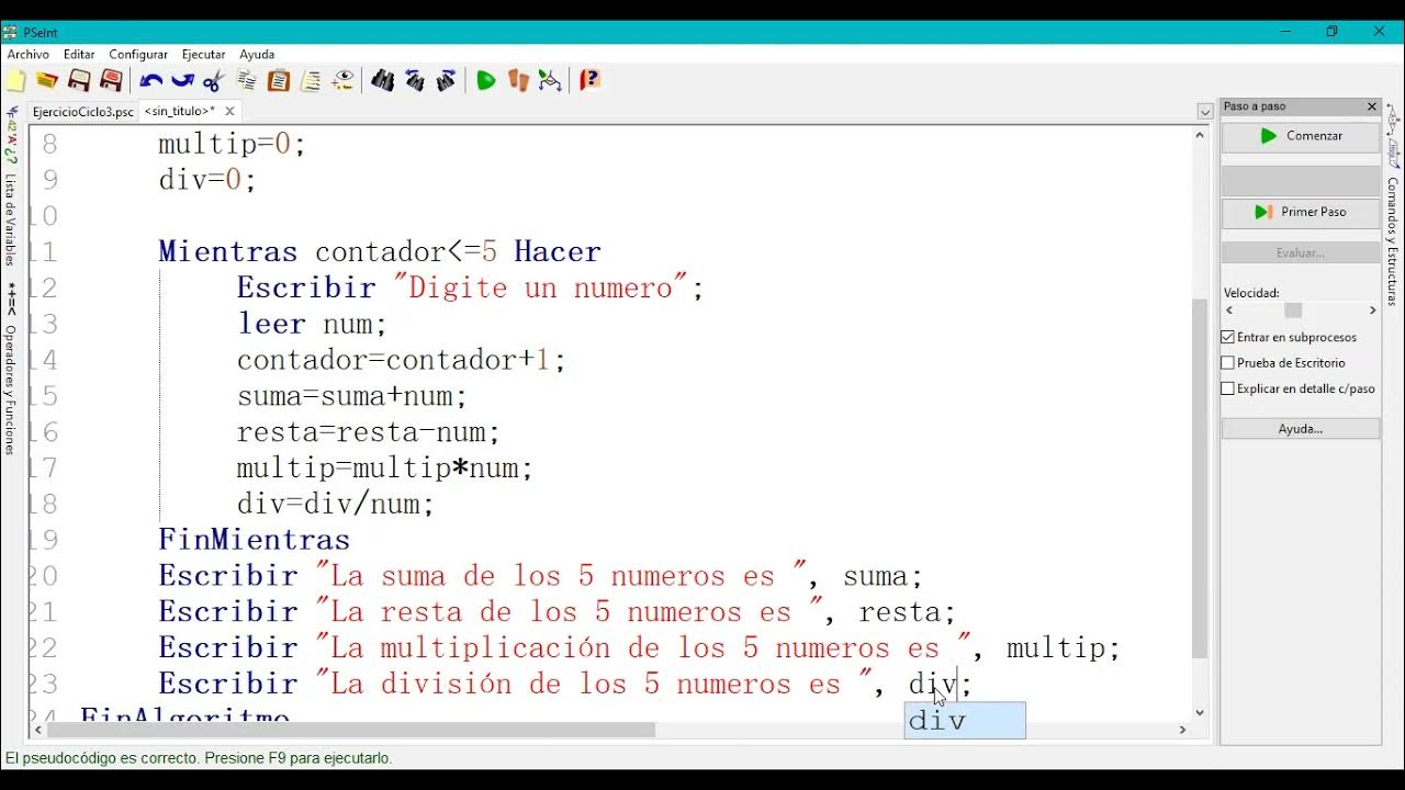 Clase 1 Ciclos en Pseint 9 26 05 2021 - YouTube