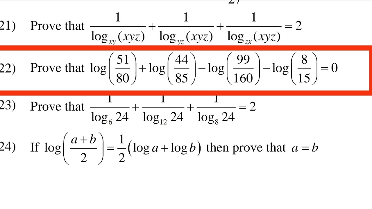 Practice Problems Of logs logarithm 22 YouTube practice-problems-of-logs-logarithm-22-youtube