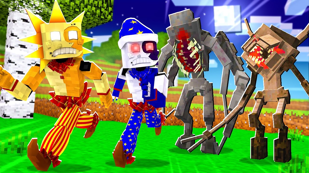 Sun and Moon SCAPE and RUN from PARASITES in MINECRAFT MOD - YouTube