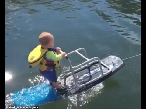 The world's youngest wakeboarder 6 months old. - YouTube