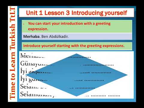 1to1-1 Video 2 Tanışma (Introducing Yourself)