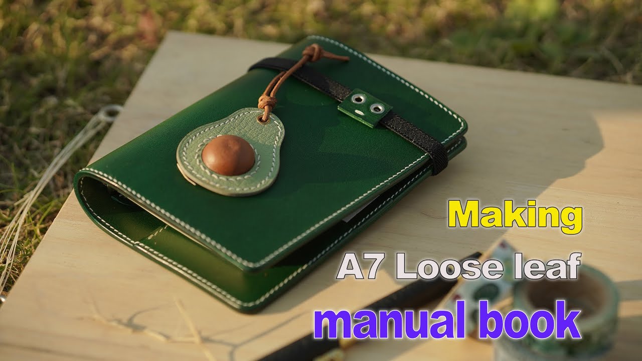【leather craft】A7 loose leaf manual book making process - YouTube
