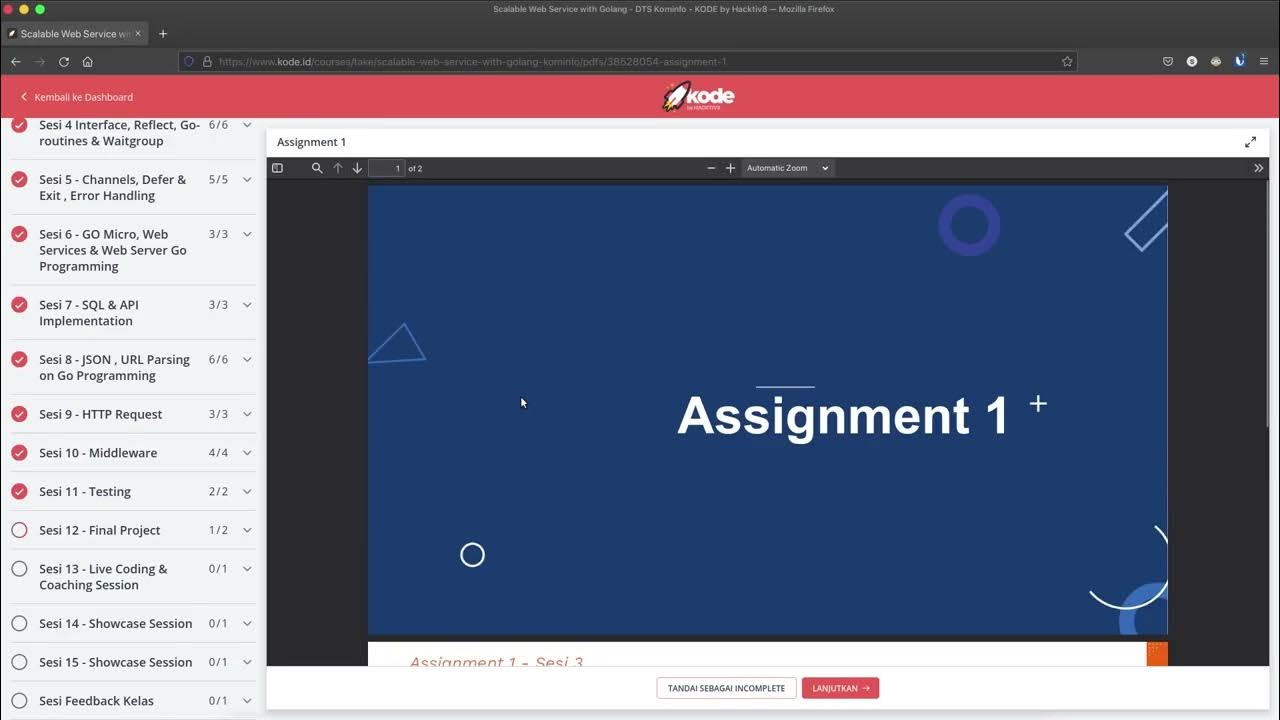 Refactor assignment 1 hacktiv8 scalable web service with golang - YouTube