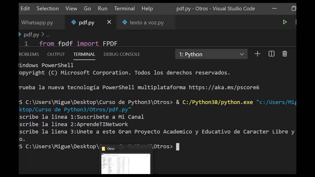 Generando archivo PDF con fpdf2 y Texto a Voz con gTTS en Python - YouTube