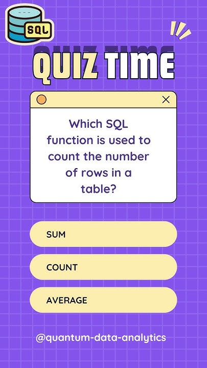 SQL Quiz 4 - YouTube