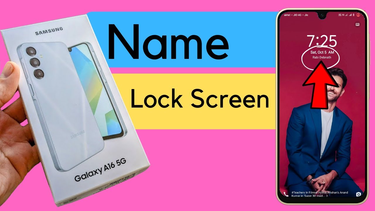samsung a16 always on display | samsung a16 lock screen par name kaise ...