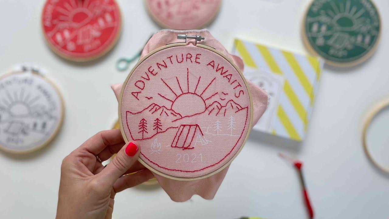 Adventure Awaits Embroidery Kit Tutorial - YouTube