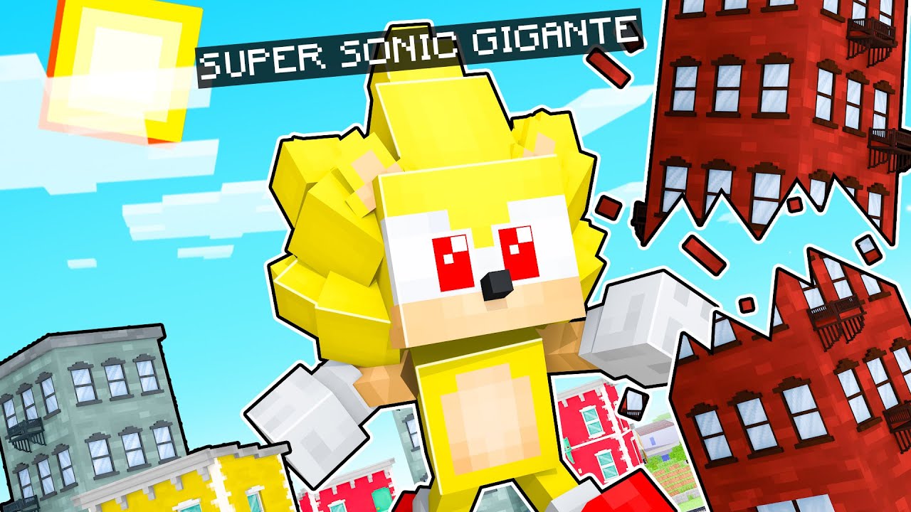 ¡MINECRAFT PERO SUPER SONIC ES GIGANTE! 😱😂 | SRGATO CONVIERTE A SUPER ...