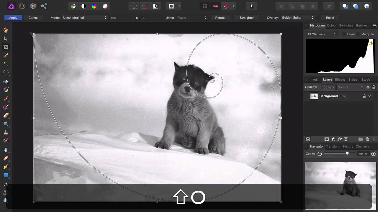 Affinity Photo: Cropping images using Golden Spiral grid - YouTube