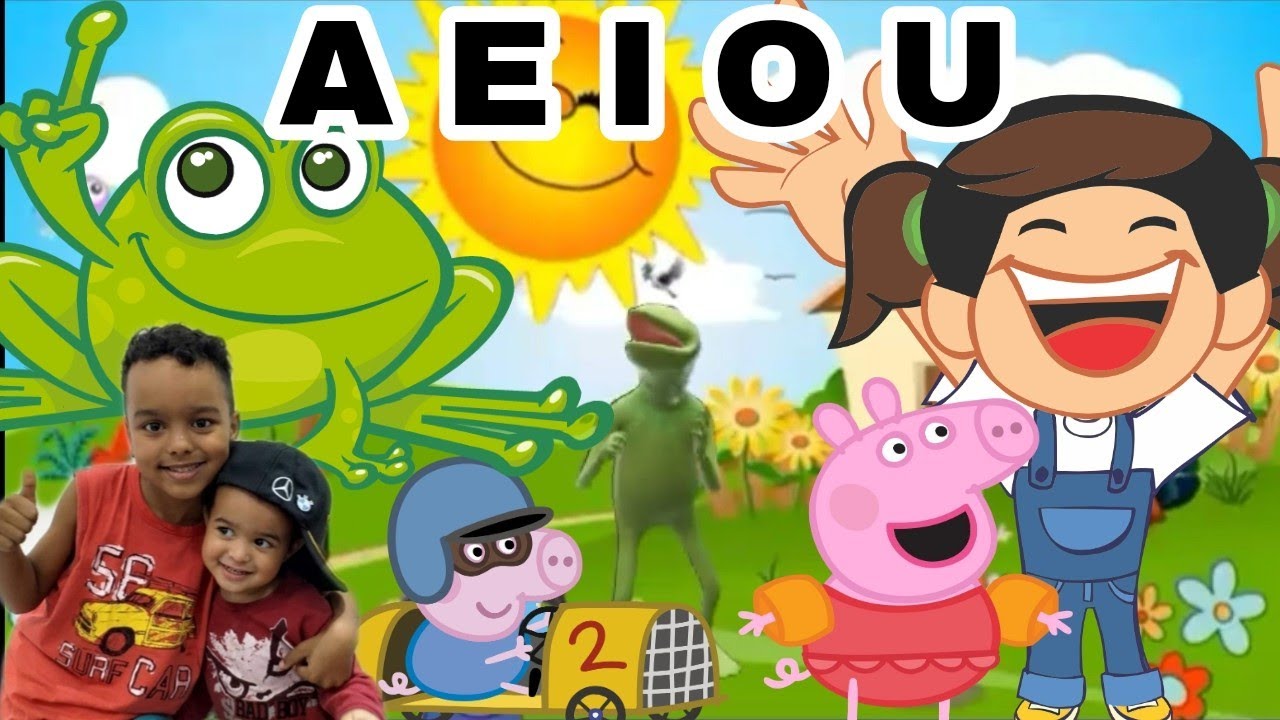 Mariana ensina AEIOU com O Sapo Não Lava o Pé Patrulha Canina Peppa Pig ...
