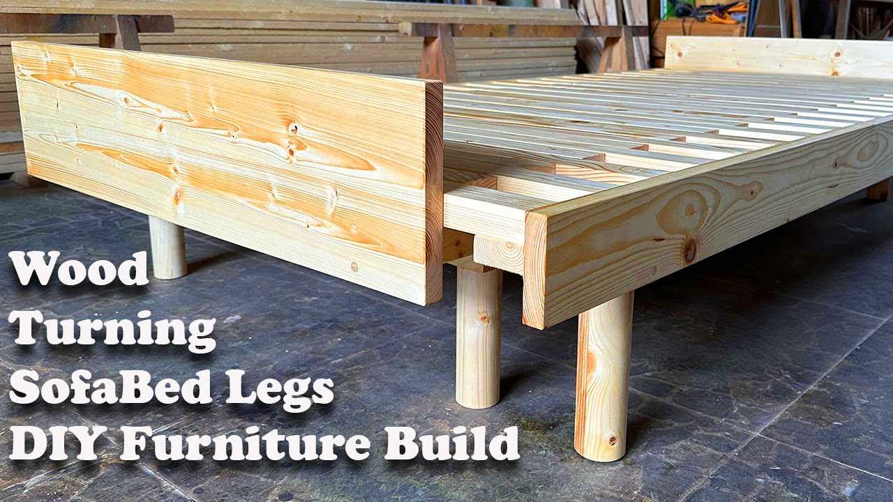Wood Turning SofaBed Legs – DIY Furniture Build - YouTube