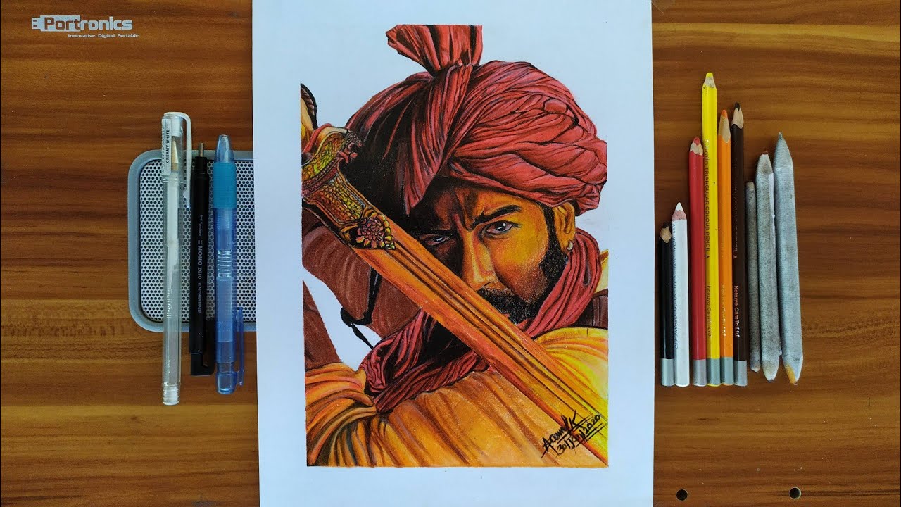 HYPER REALISTIC SKECTH OF "TANHAJI" (AJAY DEVGN) | FURTHER DRAWING ...