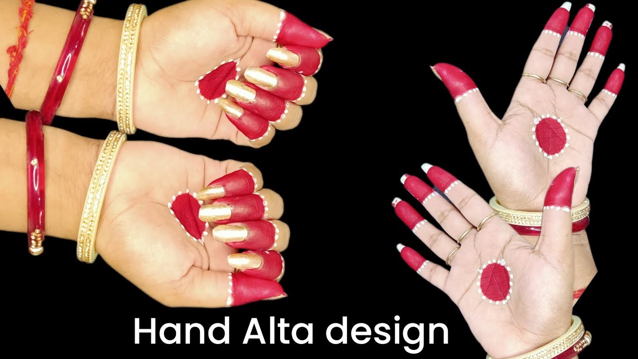 India's one of the best Alta design in hand || Very easy Alta design in ...