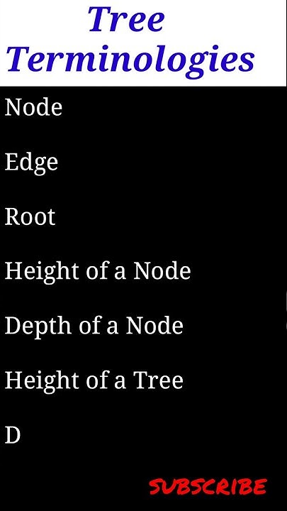 Tree Terminologies @computerstudyzone - YouTube