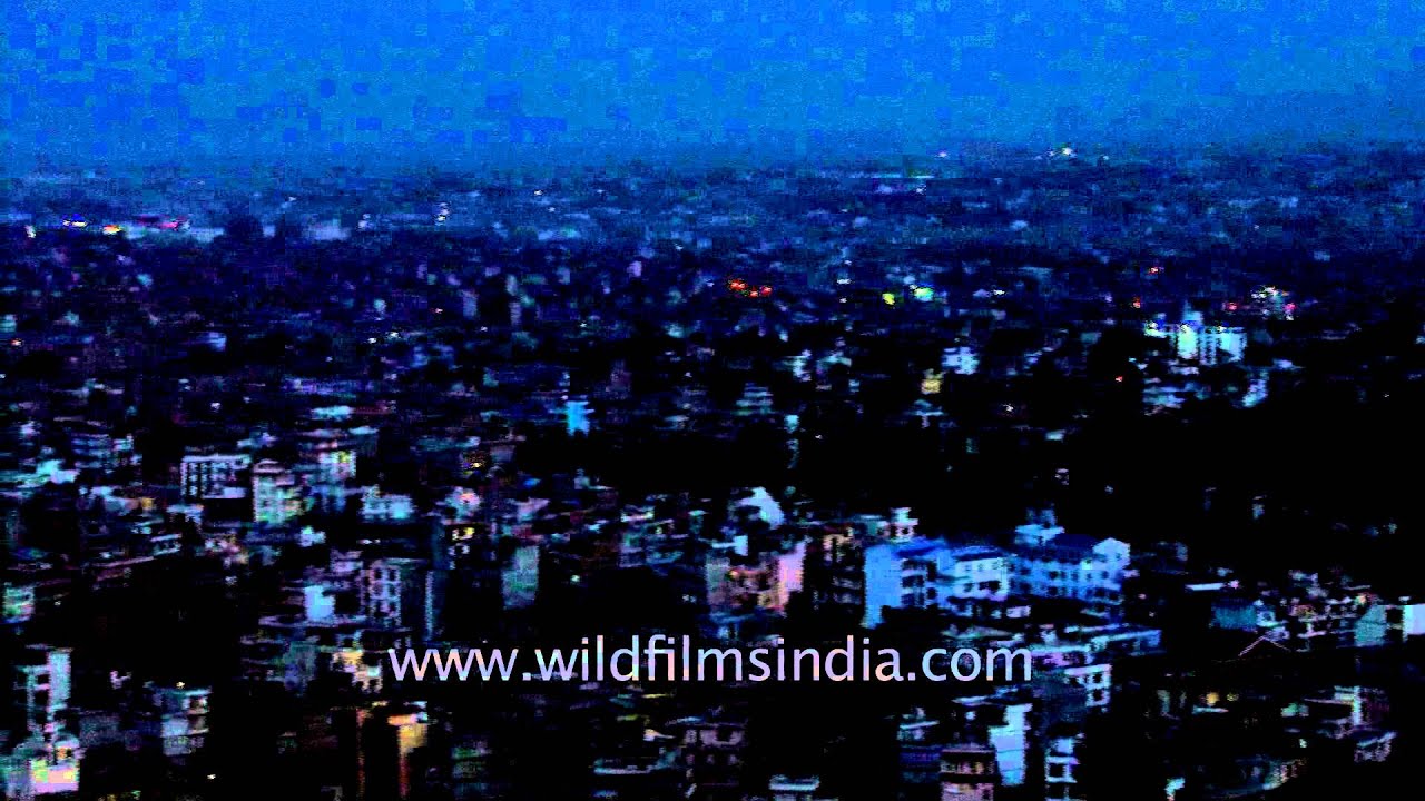 View of Kathmandu valley during night time - YouTube