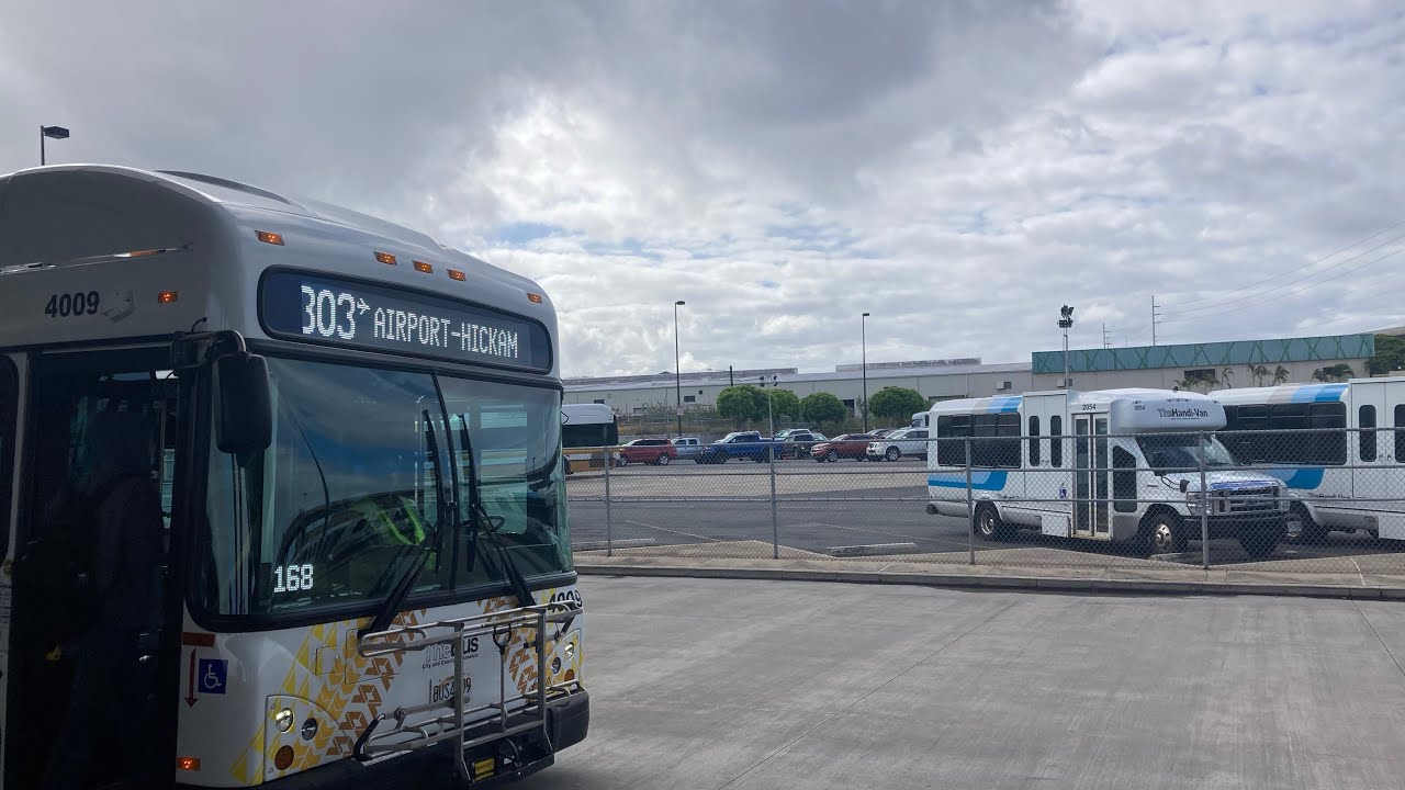 Honolulu TheBus Route 303 Airport-Hickam, Bus 4009 - YouTube