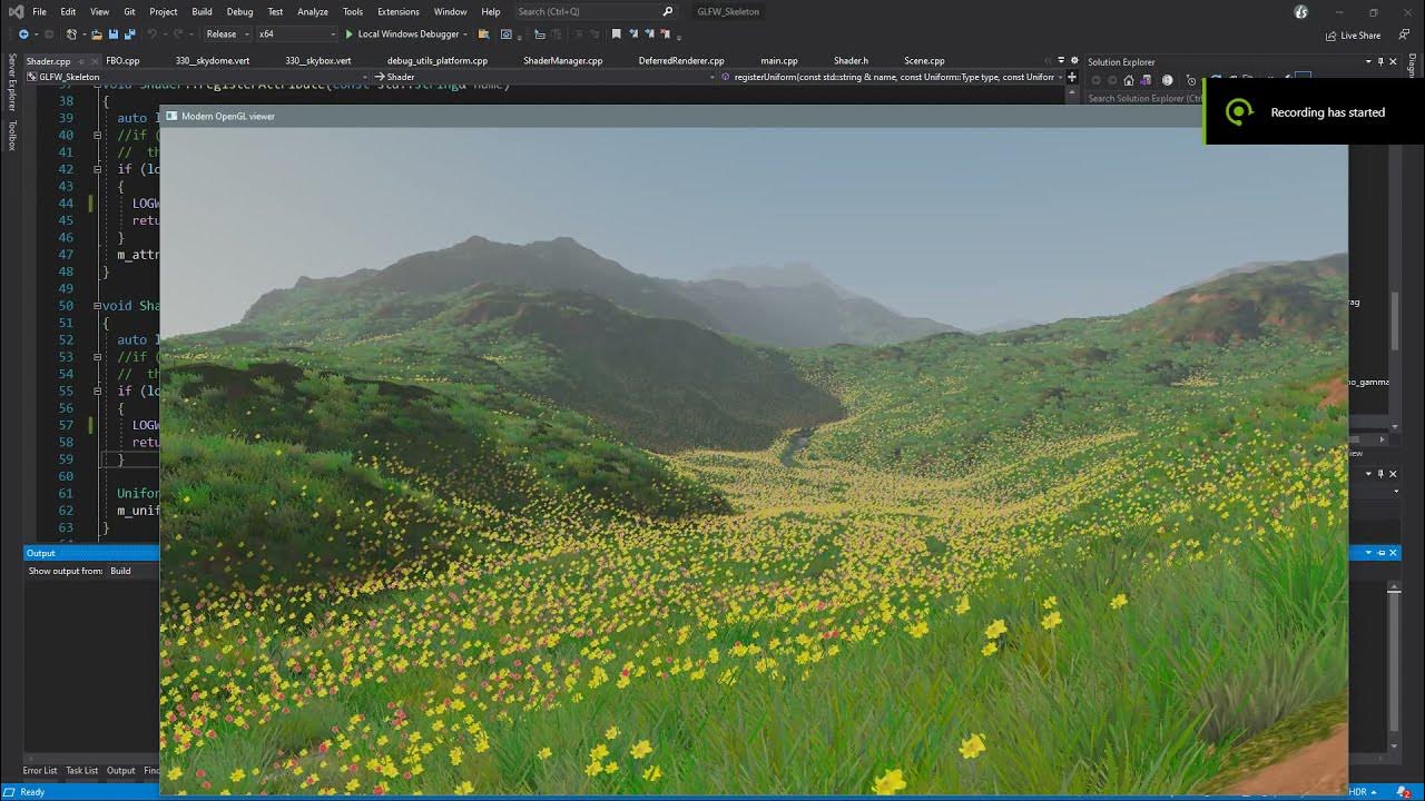 OpenGL - A small walk inside my procedurally generated terrain. - YouTube