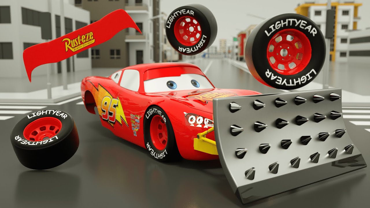 Learn Colors Shapes with Lightning Mcqueen | Assembly Lightning Mcqueen ...