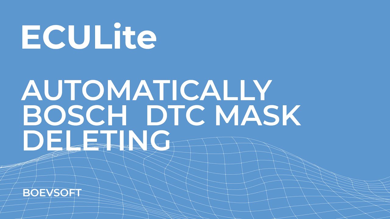 Automatically BOSCH DTC mask deleting - YouTube