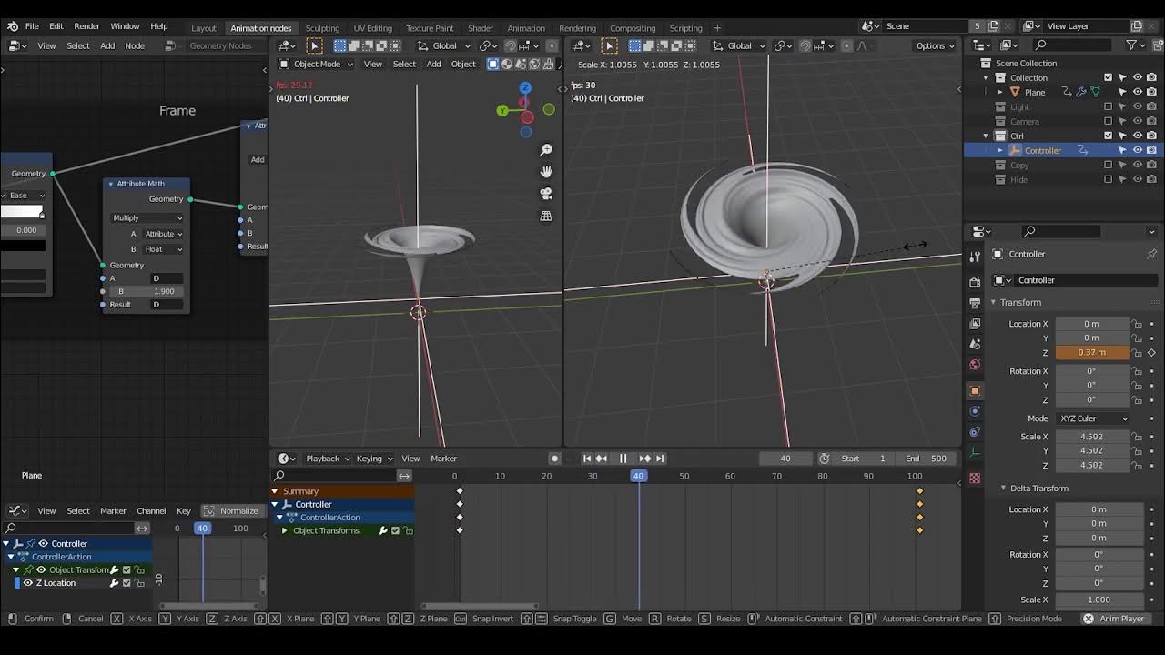 [Demo] Procedural Whirlpool/Water Vortex in Blender Geometry Nodes; noding-product - YouTube