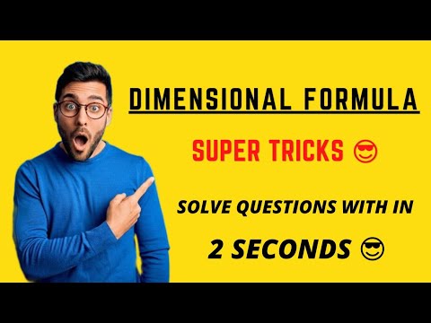 Dimensional Formula Tricks 🔥 || Questions करे 2 Seconds में || - YouTube