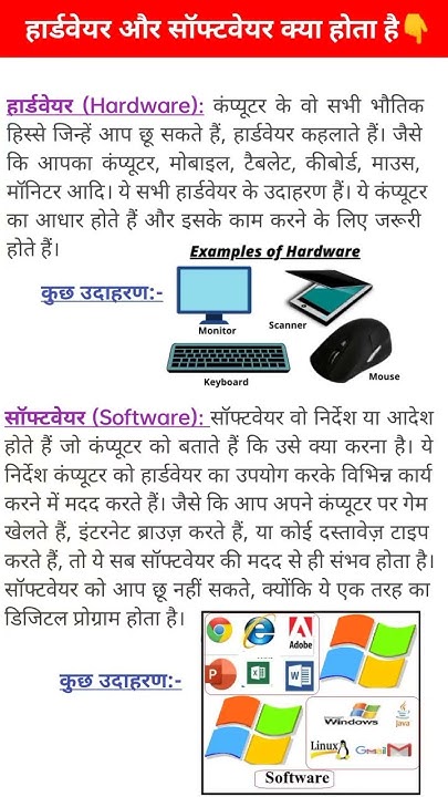 Hardware and software kya hai।। How to hardware software #computer #shorts - YouTube
