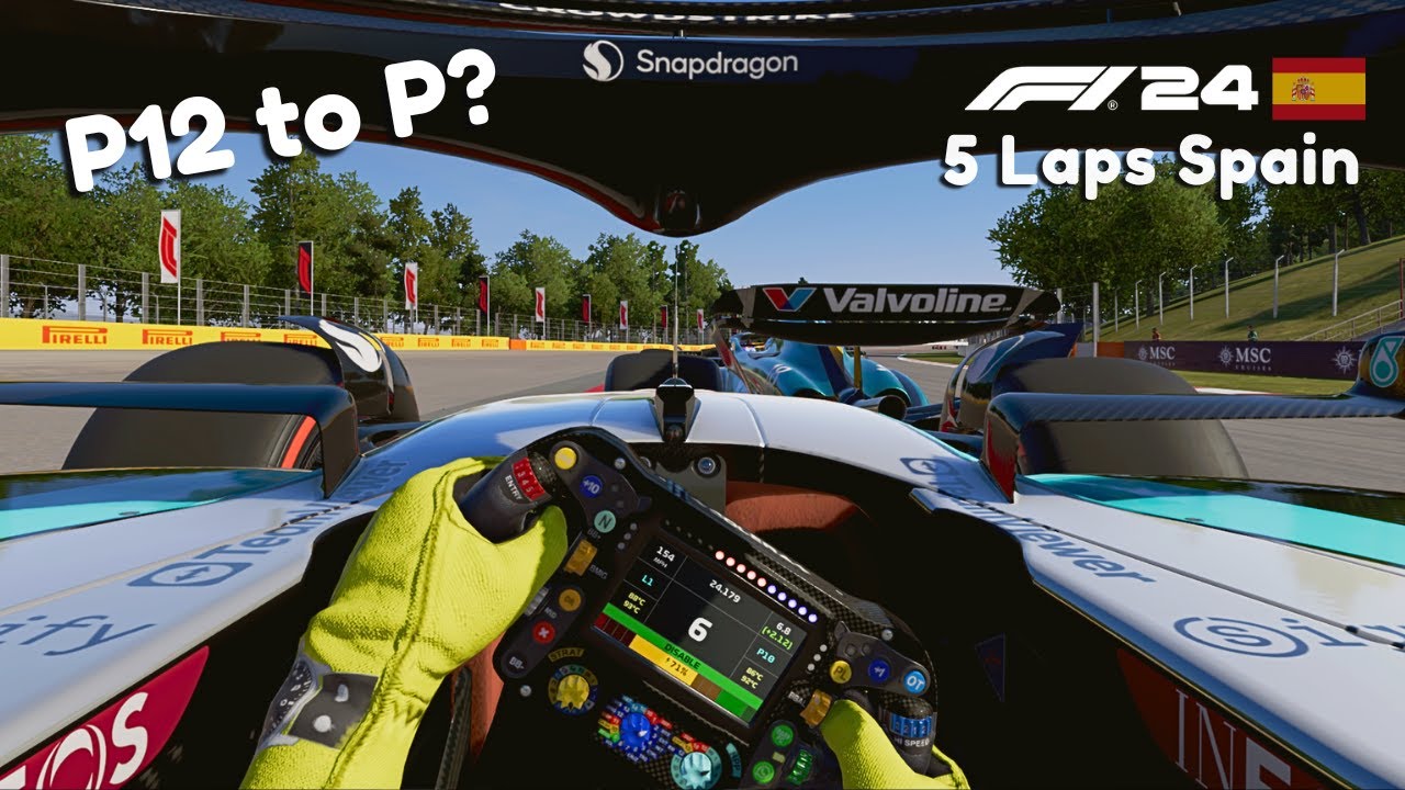 5 Lap Race Starting From P12 | F124 Spain GP Cockpit Camera Mercedes ...