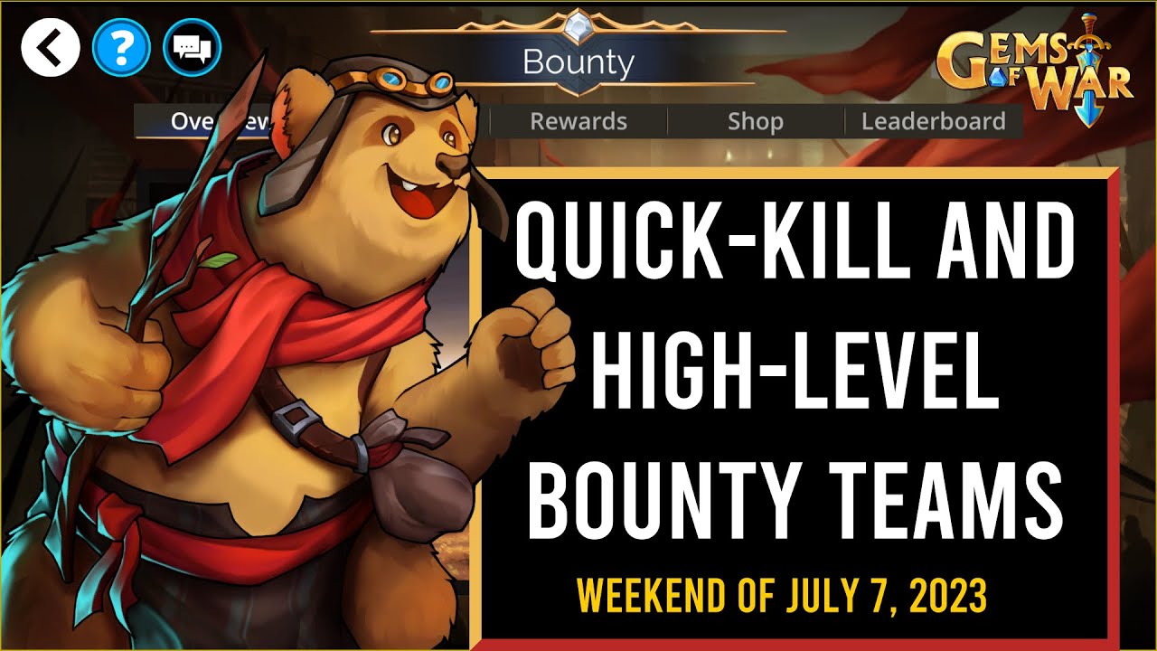 Gems of War Bounty Teams for the Weekend of July 7, 2023 - YouTube