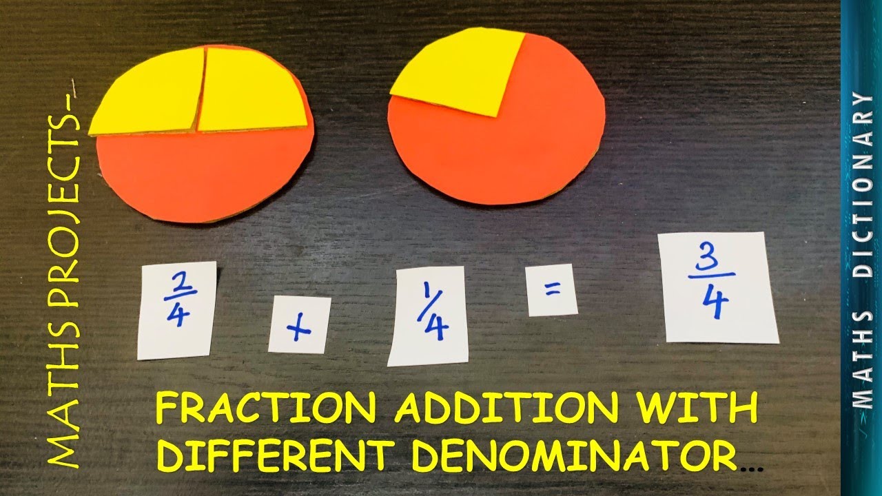 MATHS PROJECTS | FRACTION ADDITION WITH DIFFERENT DENOMINATOR - YouTube