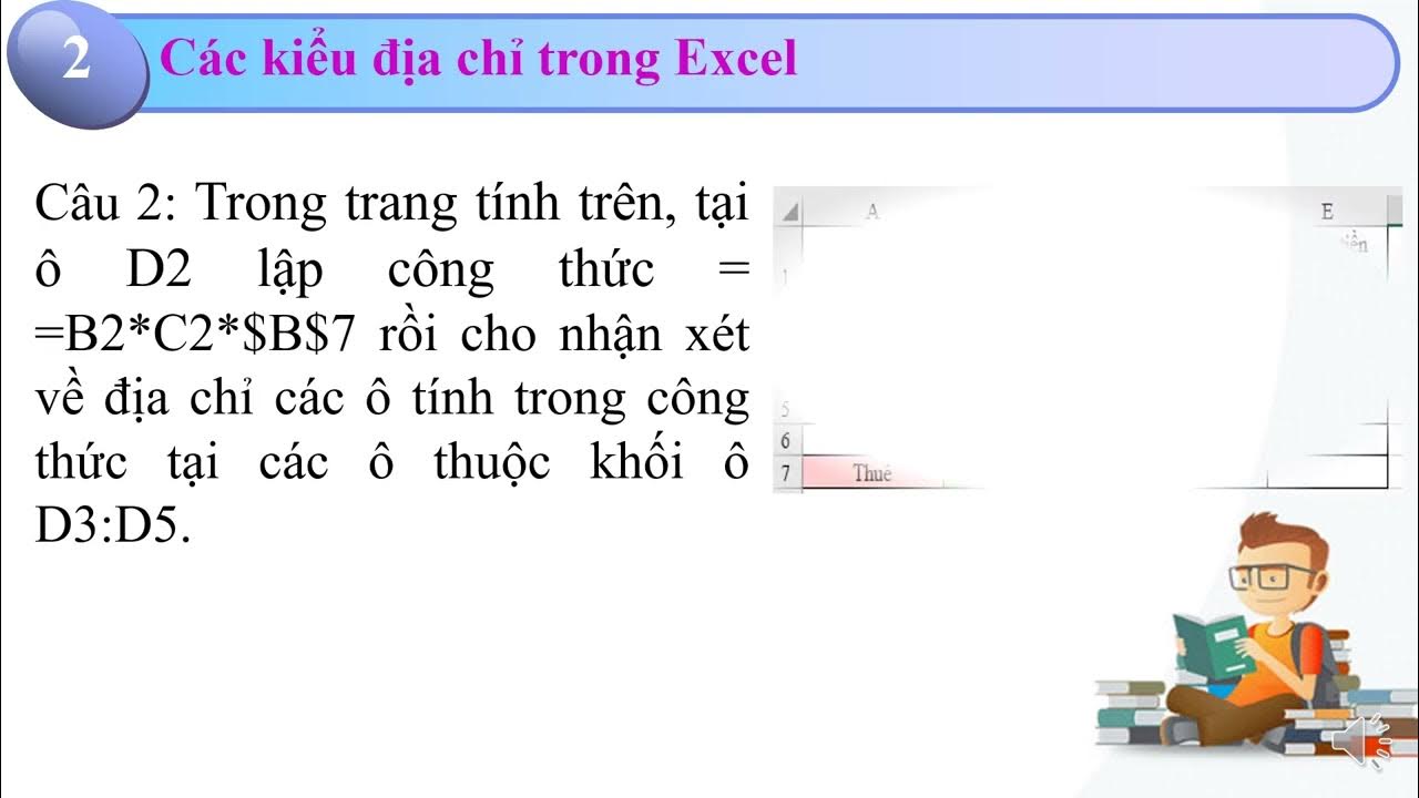 Tin 8 - Chủ đề E1 - Các kiểu địa chỉ trong Excel - YouTube