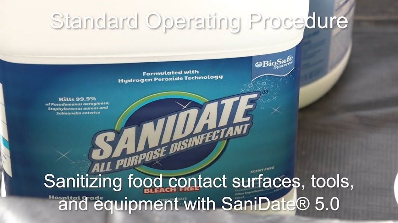 SOP: Sanitizing with SaniDate 5.0 (1 T/gal) - English - YouTube