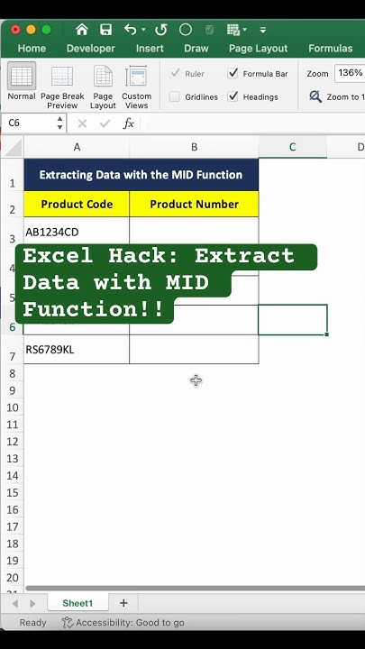 Excel Tricks: Extract Data with MID Function in Excel ‼️ #shorts #ytshorts #ytviral - YouTube