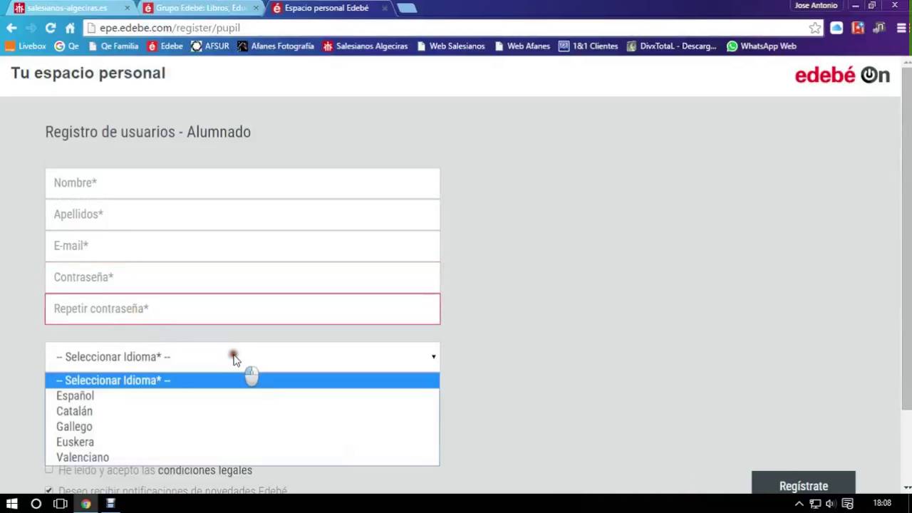 Para acceder en Edebe espacio personal 1 - YouTube