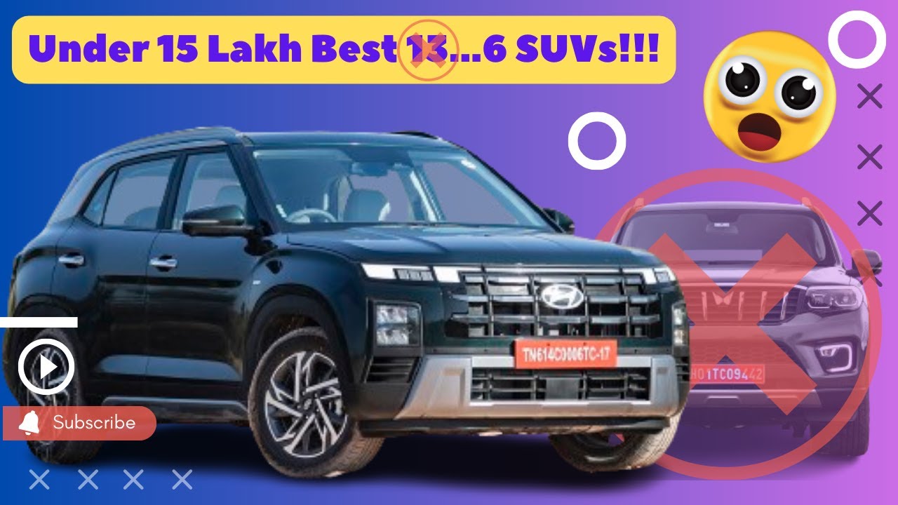Top 6 SUVs Under 15 Lakh Rupees Budget. Best Cars under 15 lakh. #suvs #suv - YouTube