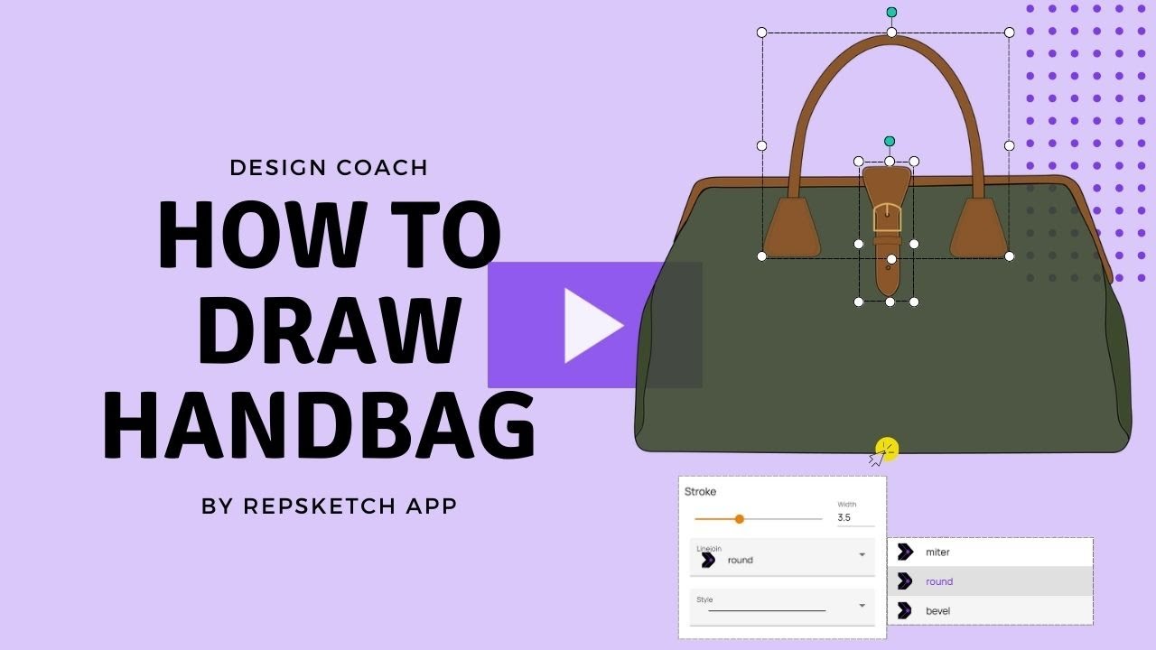 How to draw a handbag sketch - YouTube