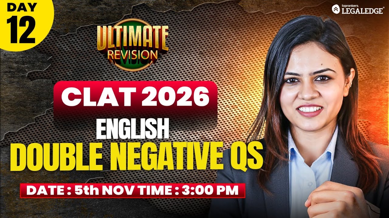 CLAT 2026| English | Double Negative Questions | Ultimate Revision ...