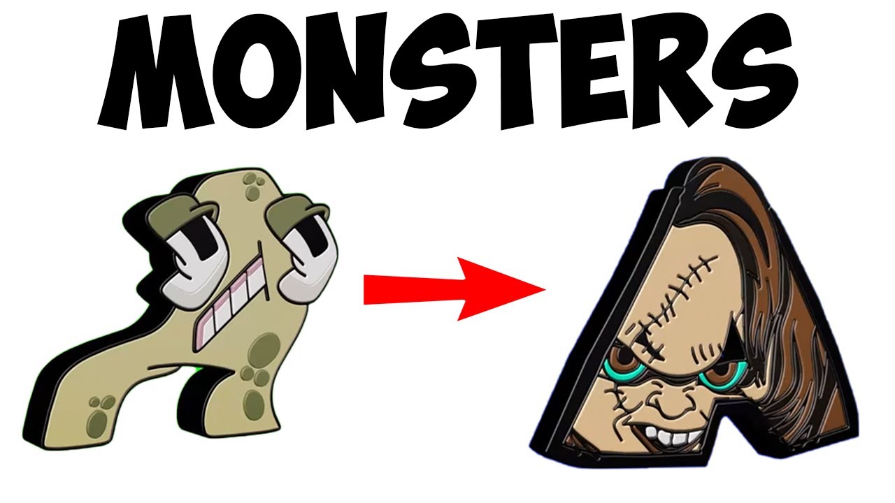 Alphabet Lore 3D but all Monsters - YouTube
