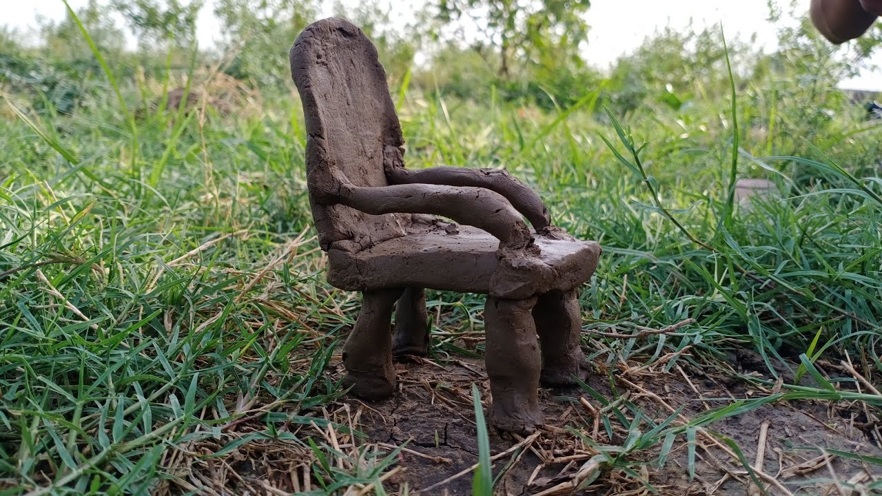 How to make a clay chair l miniatuare chair... - YouTube