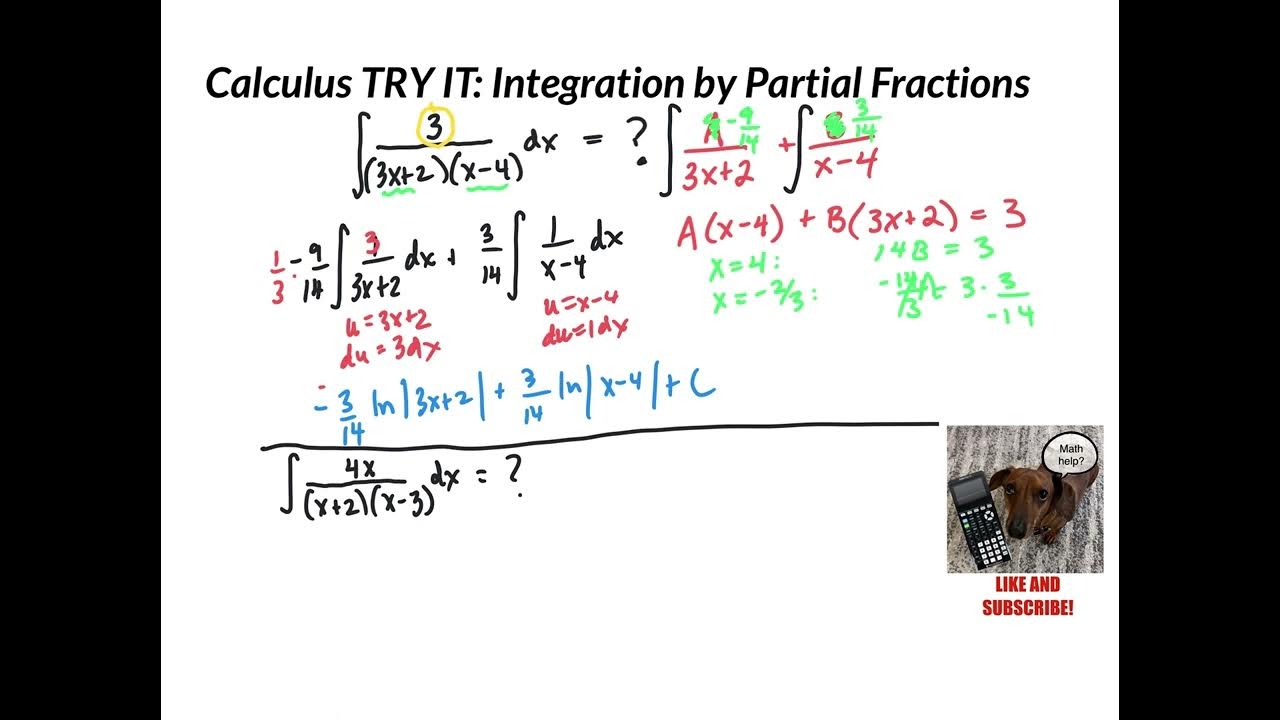 Calculus TRY IT Integration by Partial Fractions - YouTube