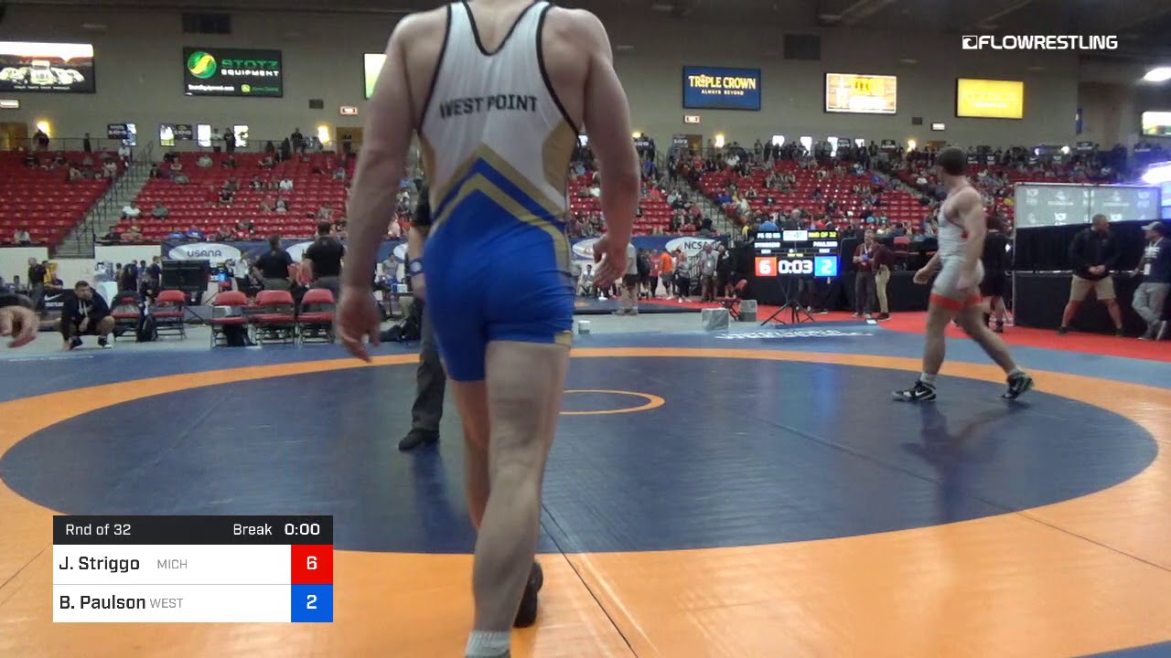 92 Kg Rnd Of 32 Jackson Striggow Michigan Vs Bennett Paulson West Point ...