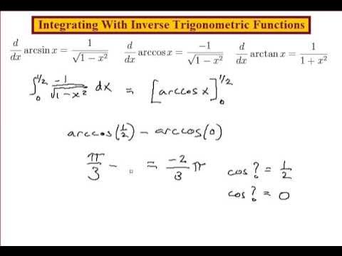 Integrating With the Derivatives of arcsin(x), arccos(x), and arctan(x) - YouTube