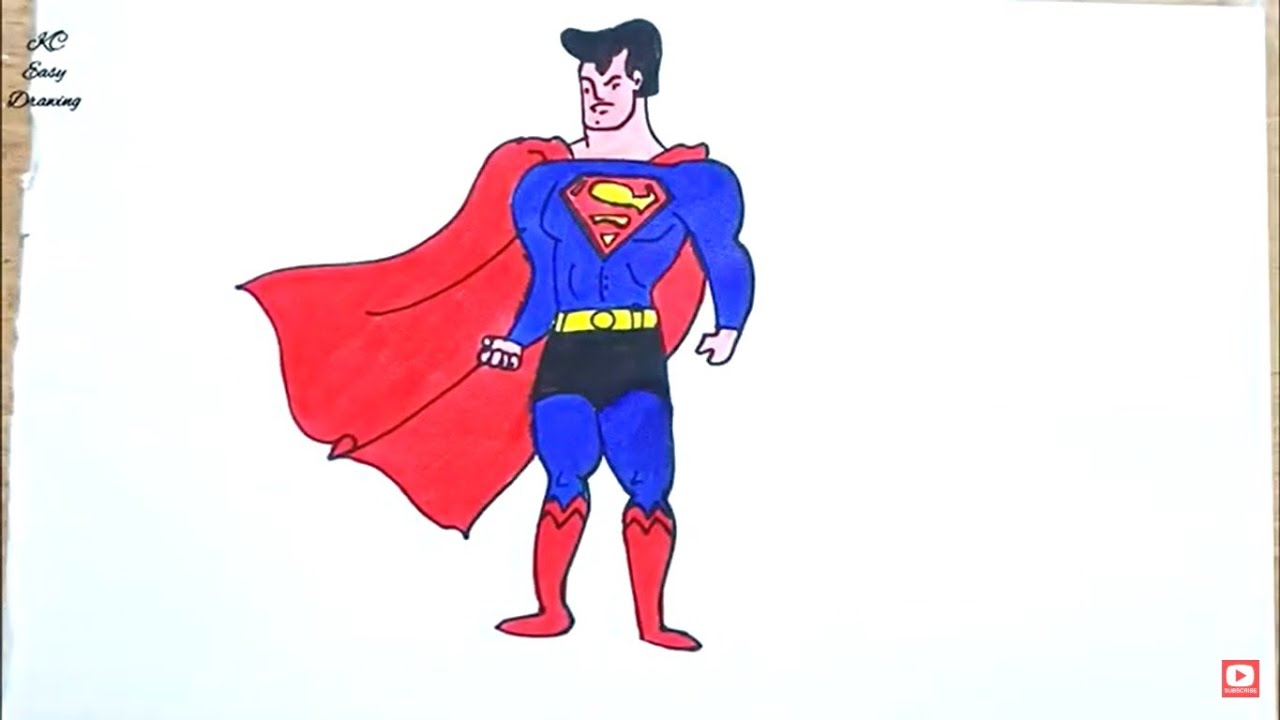 How to draw superman step by step || Superman drawing easy || Superhero ...