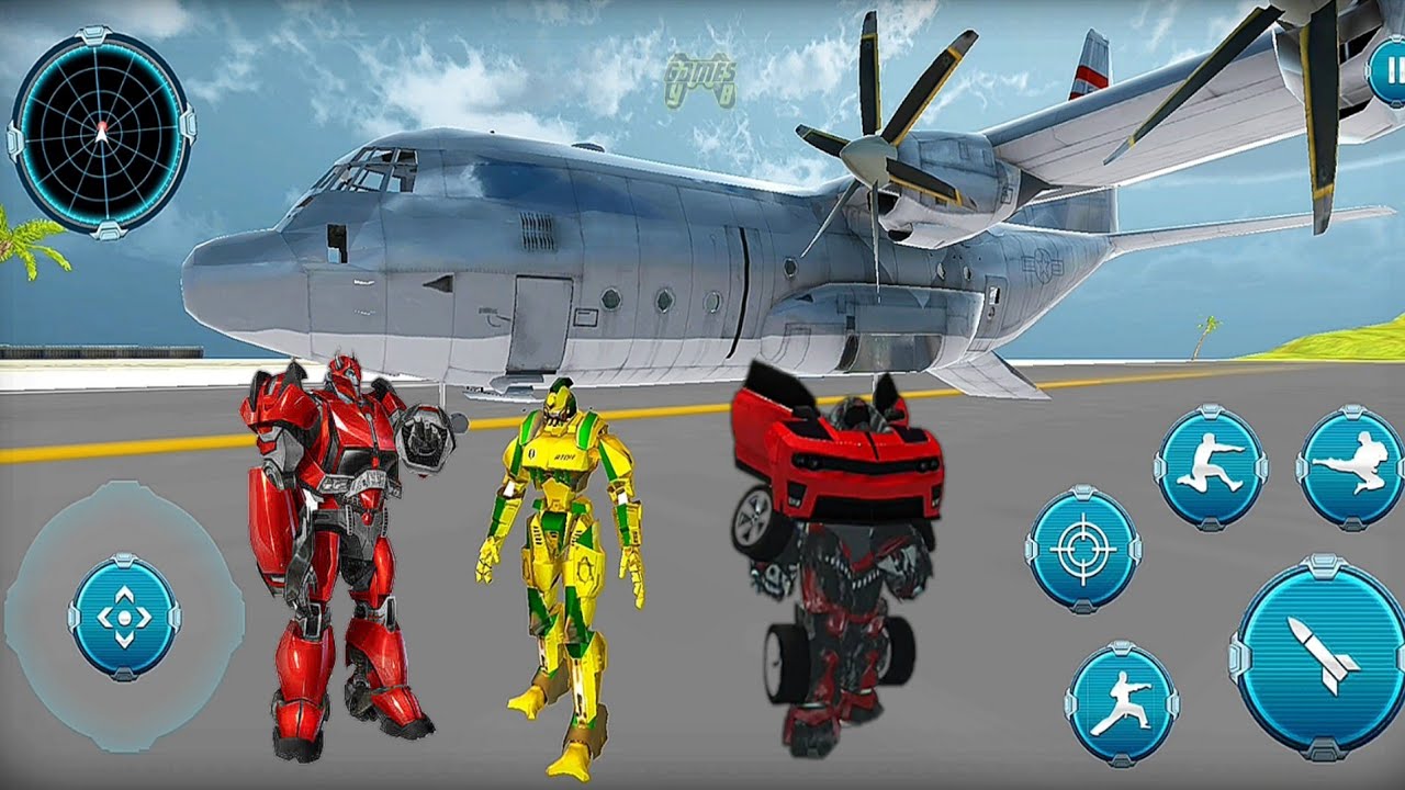 Transforming Robot Theft Army Tank Car Jet Plane Transport Games | Live ...