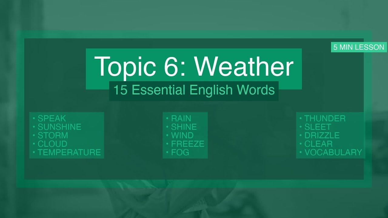 Topic 6: Weather — Daily Talk | Learn 5-Minute English Fast with MD ...