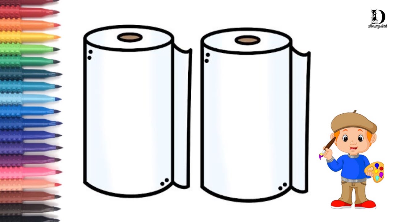 How to draw a cute Tissue very easy / DRAW A CUTE TOILET PAPER - YouTube