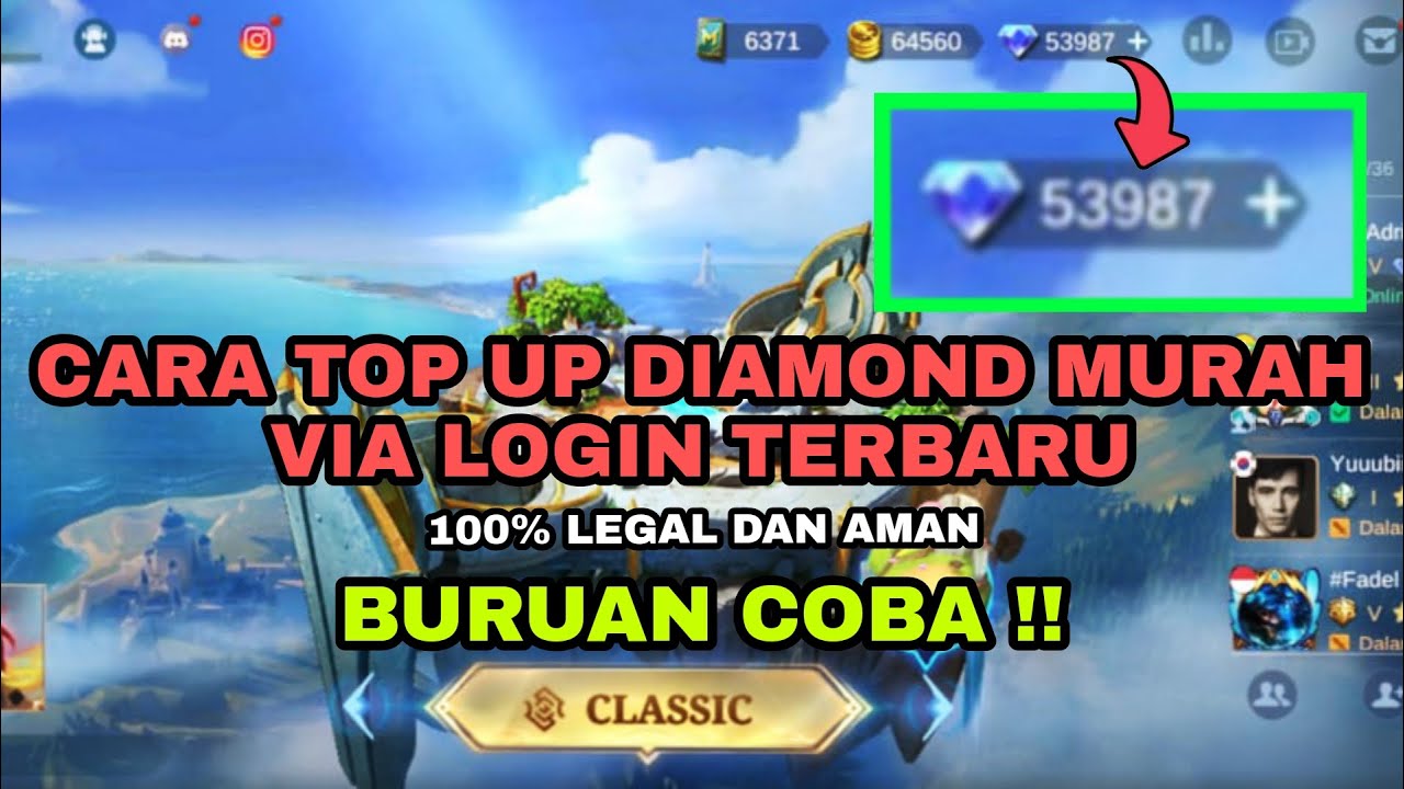 CARA TOP UP DIAMOND MURAH VIA LOGIN TERBARU 100% LEGAL DAN AMAN. BURUAN ...
