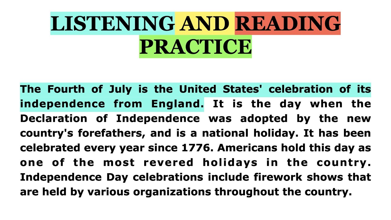 Listening and Reading Practice | Improve Your Pronunciation in English ...