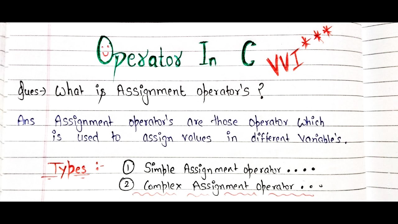 Assignment Operator In C Programming C Programming Tutorial Easy 4035